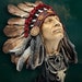 Native American Chief Bust Sculpture: Indian Male Statue, Console ...