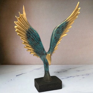 Modern Abstract Phoenix Sculpture: Mythological Bird Rising Statue ...