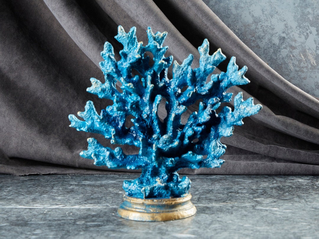 Decorative Large Blue Coral Sculpture, Handmade Aquarium Decoration ...