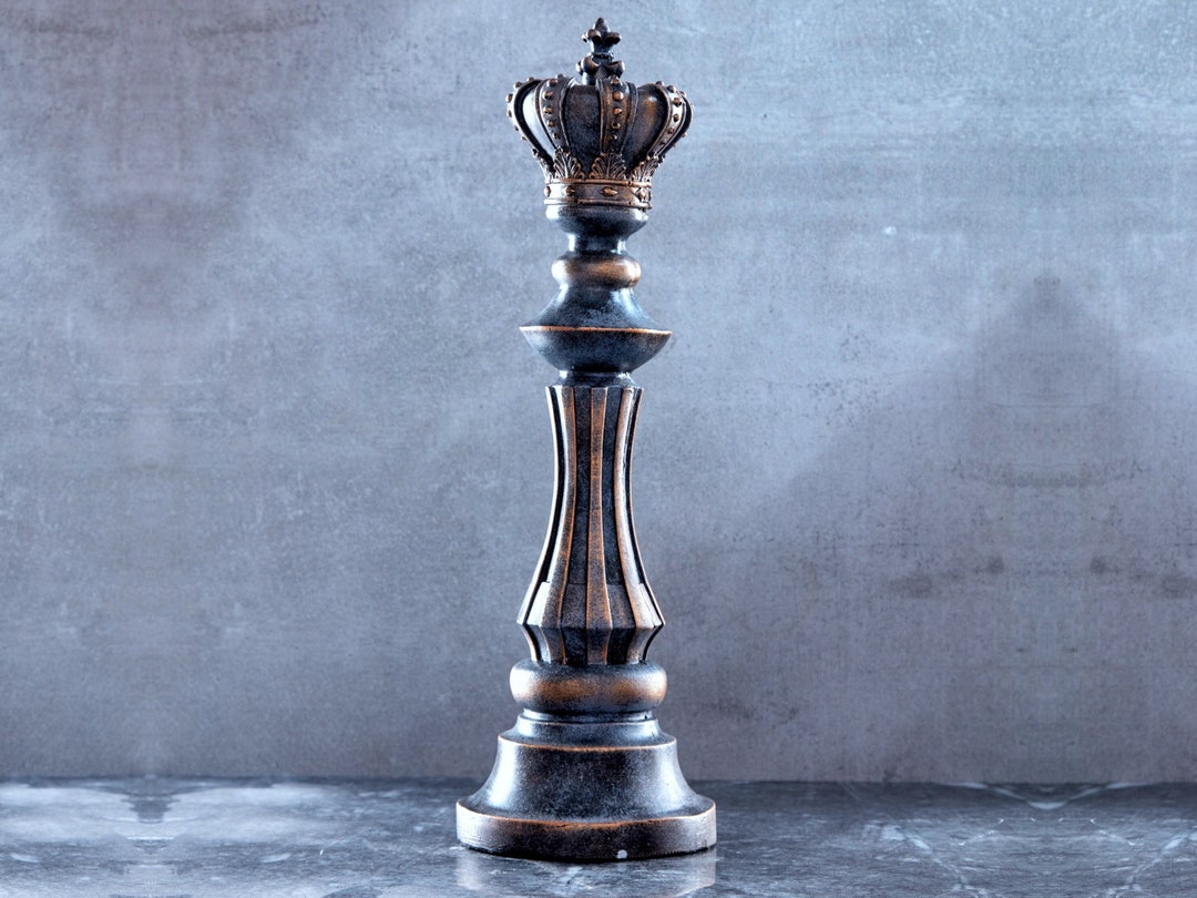 Decorative Copper&black Large King Chess Piece, Vintage Style King ...