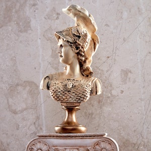 Decorative Ancient Greek Mythology Athena Bust Statue, Vintage Style ...