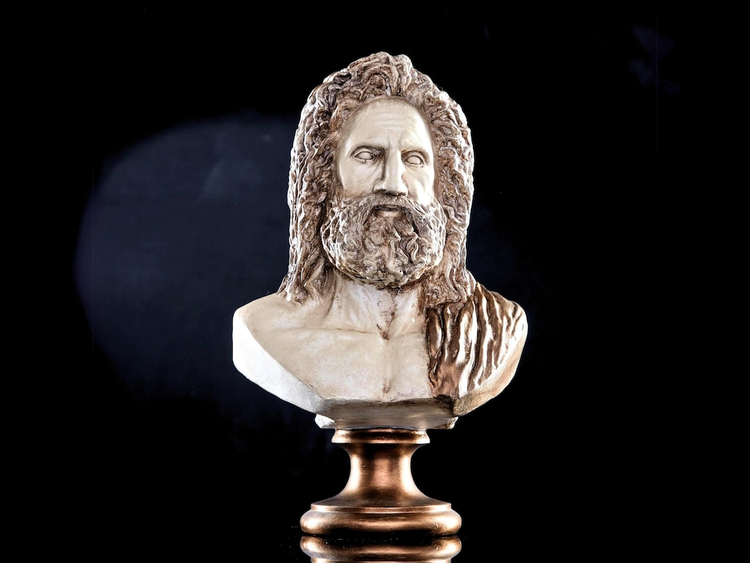 Vintage Style Zeus Bust Statue: Ancient Greek Mythology Decor, Roman ...