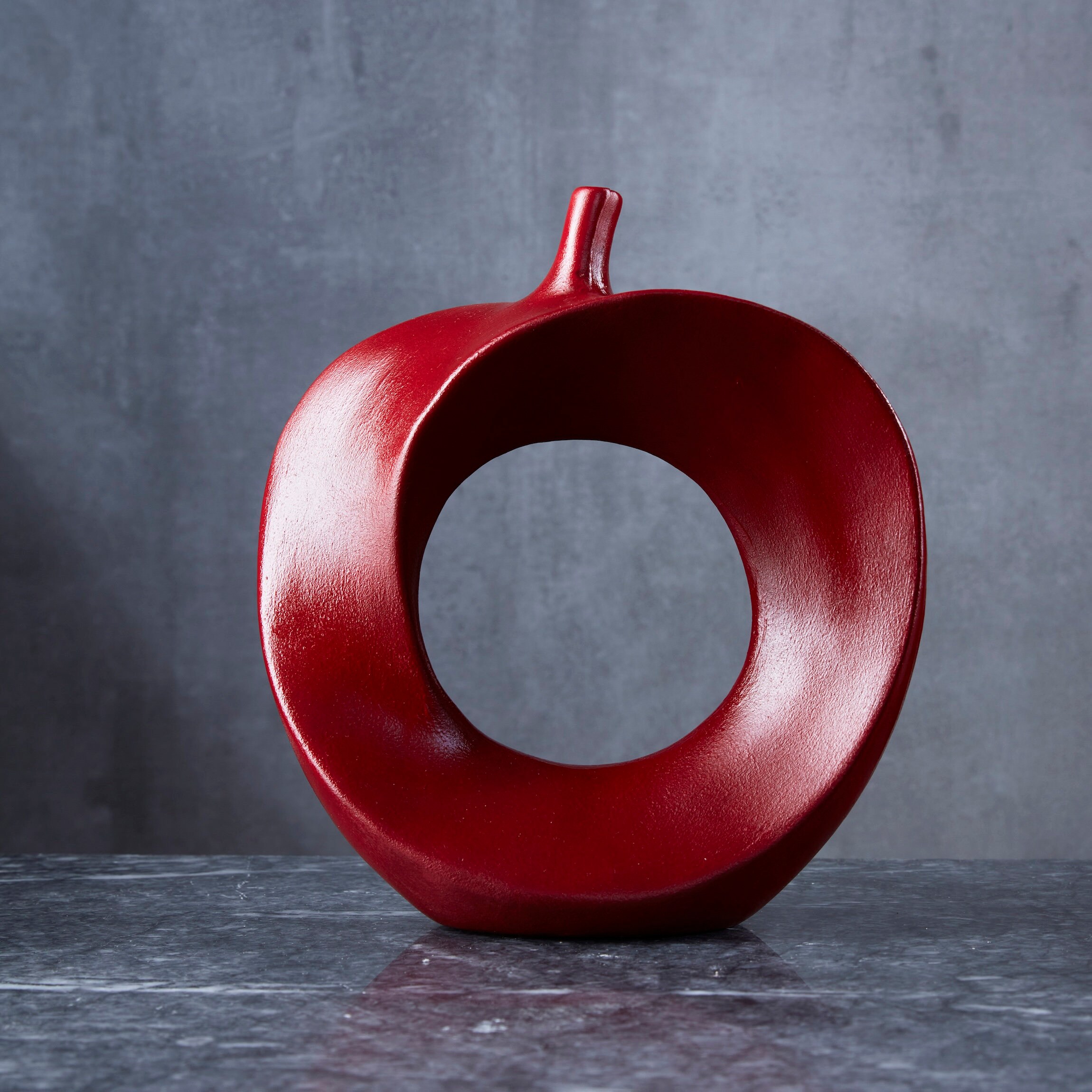 Handmade Modern Red Apple Statue: Abstract Thanksgiving Sculpture, Home ...