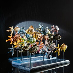 Decorative Colorful School of Fish Sculpture, Handmade Unique Fish ...