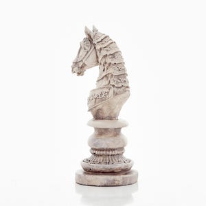 Decorative Bone Colored Knight Chess Piece, Vintage Style Horse Statue ...