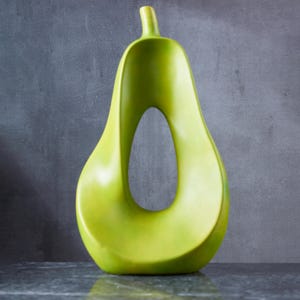 Handmade Modern Apple Pear Sculpture Set: Abstract Fruit Statues ...