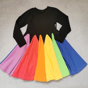 Godet Rainbow Dress Sizes 1 to 16 Kids PDF Pattern Swirl | Gift Dress ...