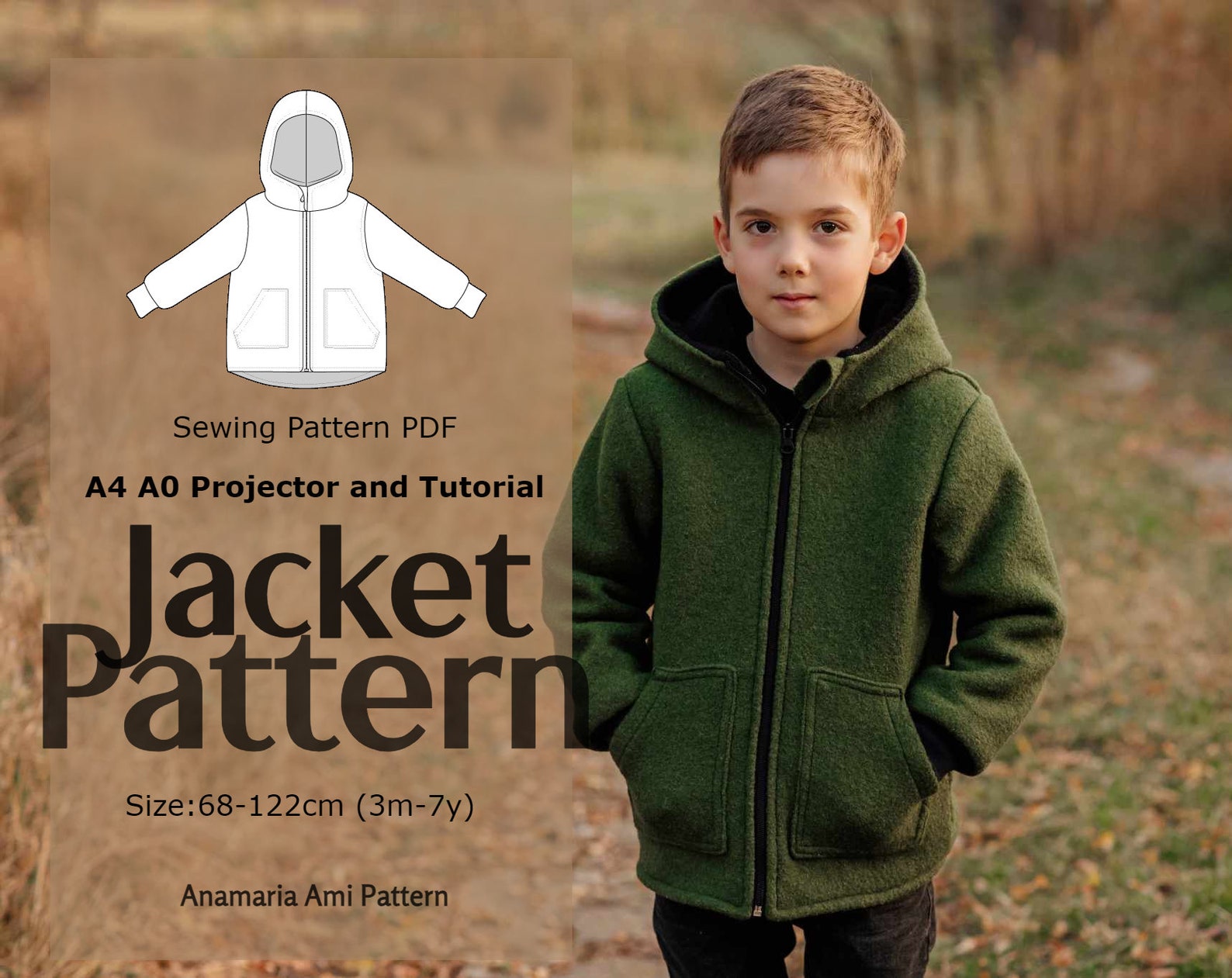 Jacket Sewing Pattern Kids | 68-122cm | Sewing Pattern Kids | Boilet ...