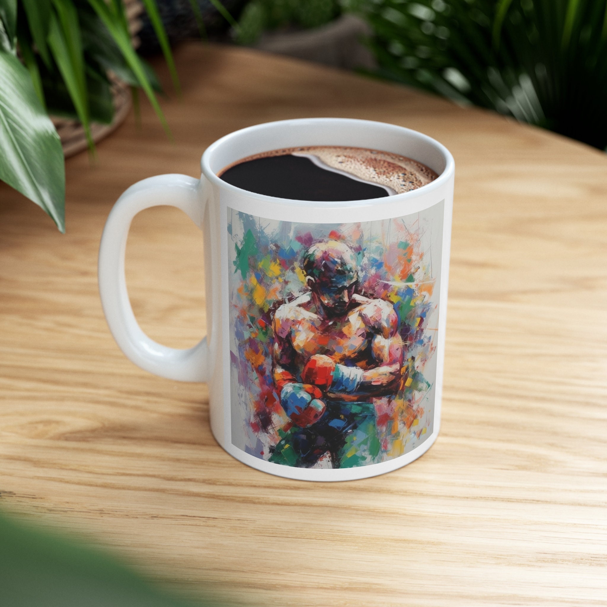 Impressionist Art, Vivid Painting of Boxer, Mug With Boxer, Sport Mug ...