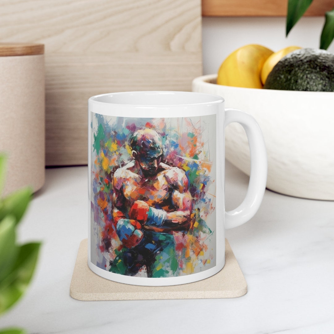 Impressionist Art, Vivid Painting of Boxer, Mug With Boxer, Sport Mug ...