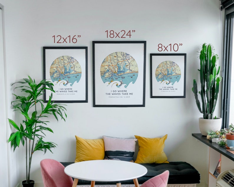 Personalized Map Any Location Frame, Collectible Print, Minimal Cutout ...