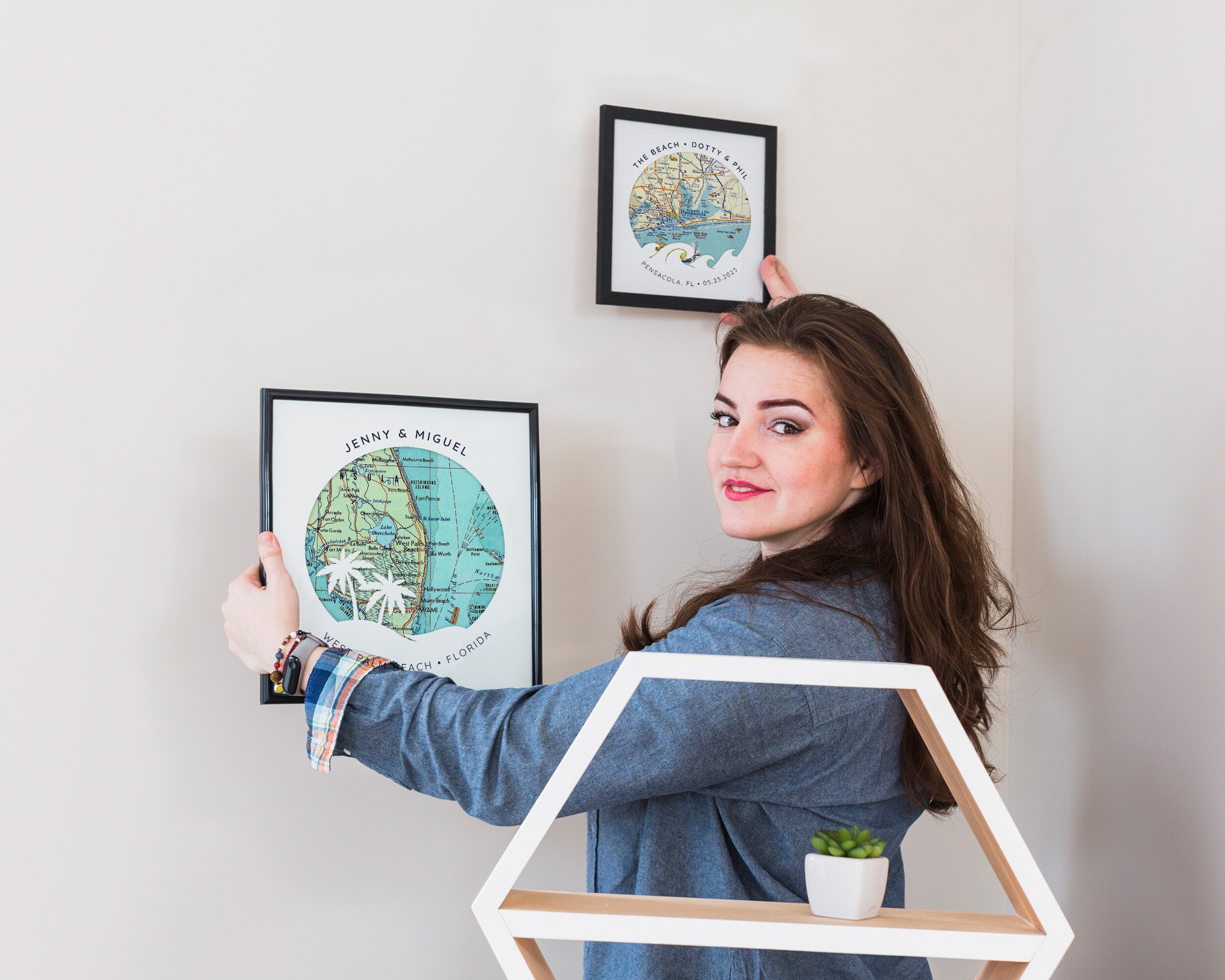 Personalized Map Any Location Frame, Collectible Print, Minimal Cutout ...