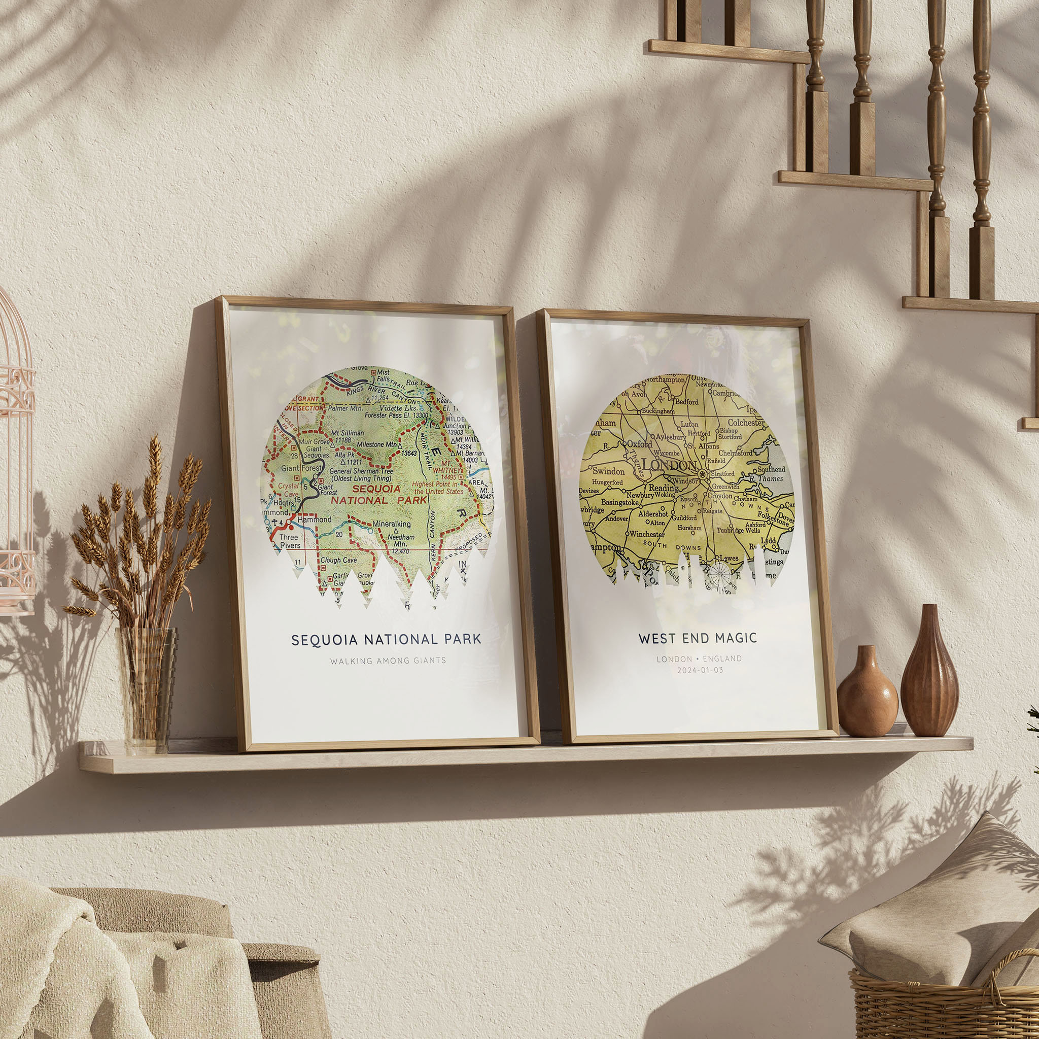 Personalized Maps Anniversary Gift for Wife Husband Spouse Couple Water ...