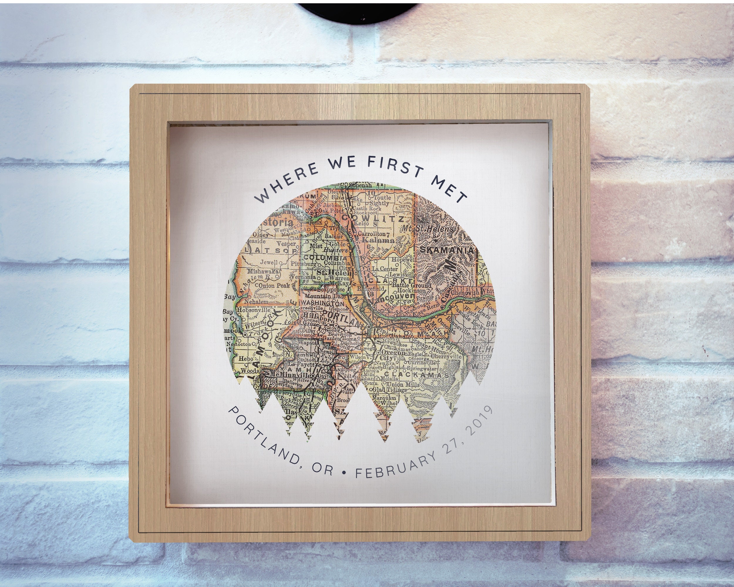 Personalized Map Any Location Frame, Collectible Print, Minimal Cutout ...