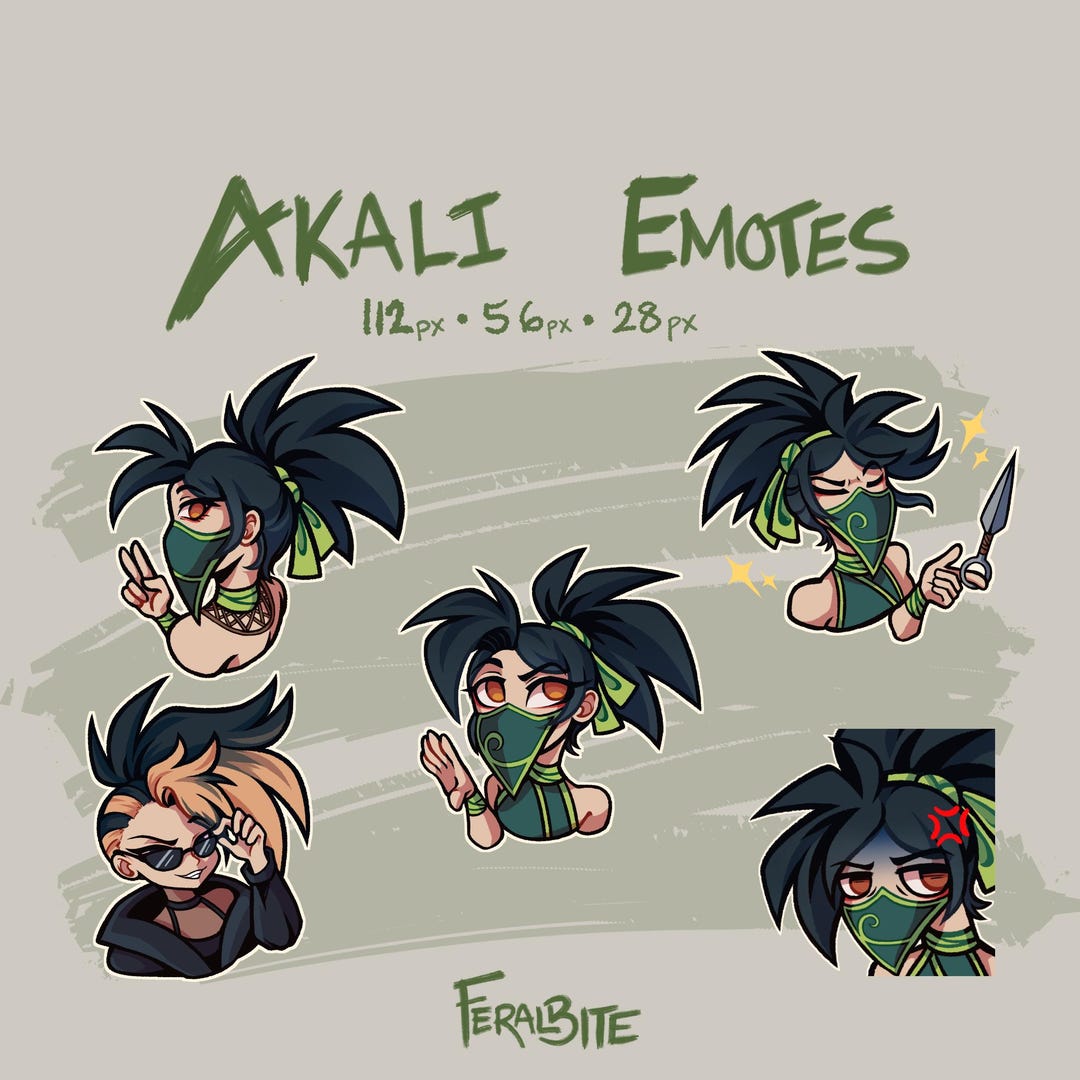 AKALI EMOTE SET - Etsy