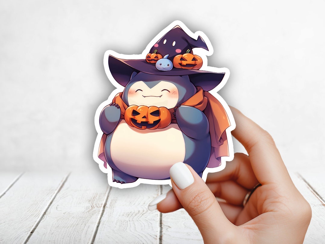 Cute Snorlax Halloween Pokemon Sticker - Laptop, Planners, Journaling ...