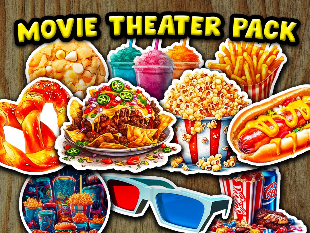 Movie Theater Vinyl Stickers Set of 10 Die Cut Sticker, Great for ...