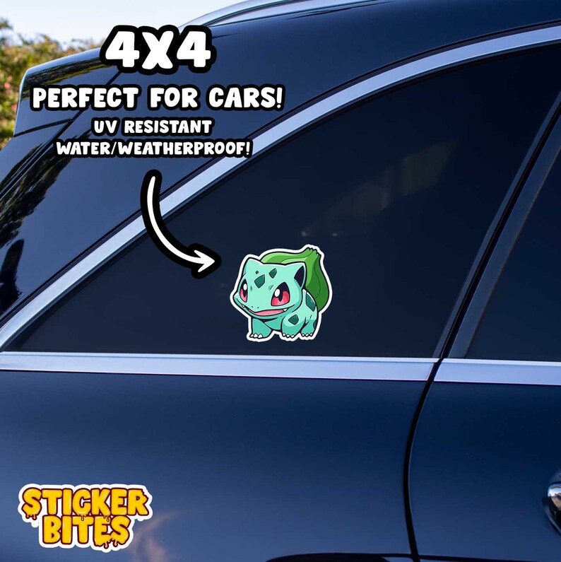 Cute Baby Bulbasaur Pokemon Sticker Gen 1- Laptop, Planners, Journaling ...