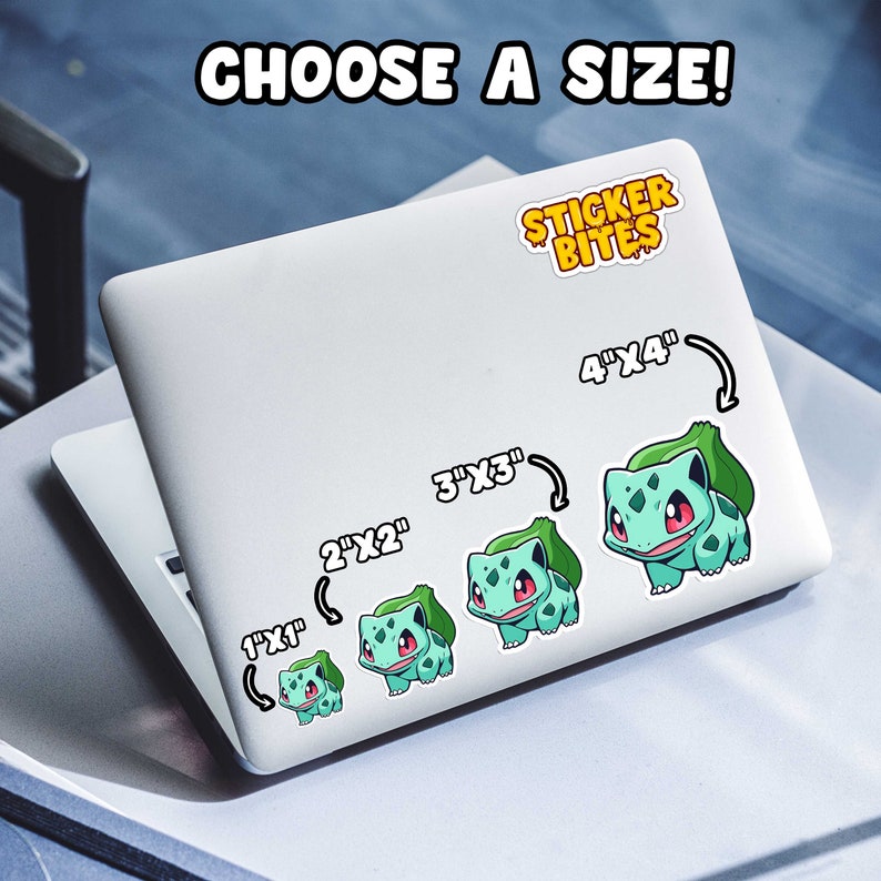 Cute Baby Bulbasaur Pokemon Sticker Gen 1- Laptop, Planners, Journaling ...