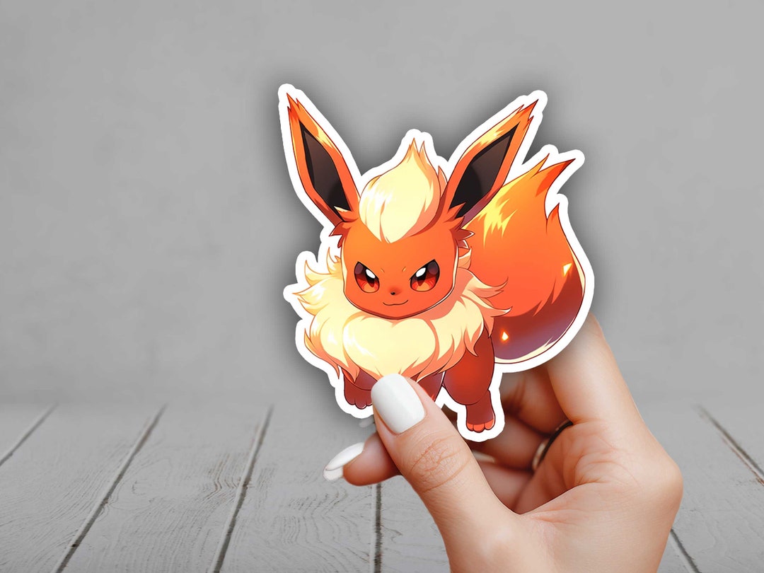 Cute Flareon Eeveelutions Pokemon Sticker Laptop, Planners, Journaling ...