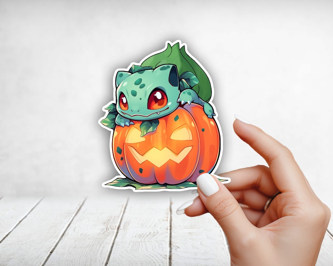Cute Bulbasaur Pokemon Halloween Sticker - Laptop, Planners, Journaling ...