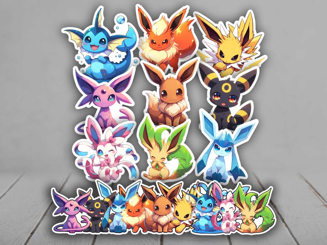 Eeveelutions Bundle Sticker Pack Set of 10 Stickers, Pokemon Sticker ...