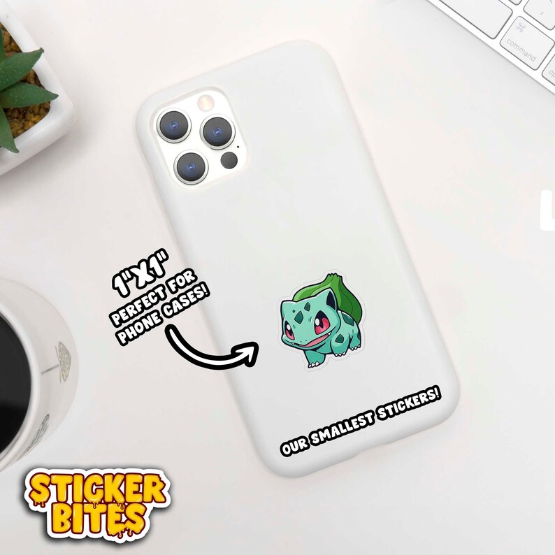 Cute Baby Bulbasaur Pokemon Sticker Gen 1- Laptop, Planners, Journaling ...