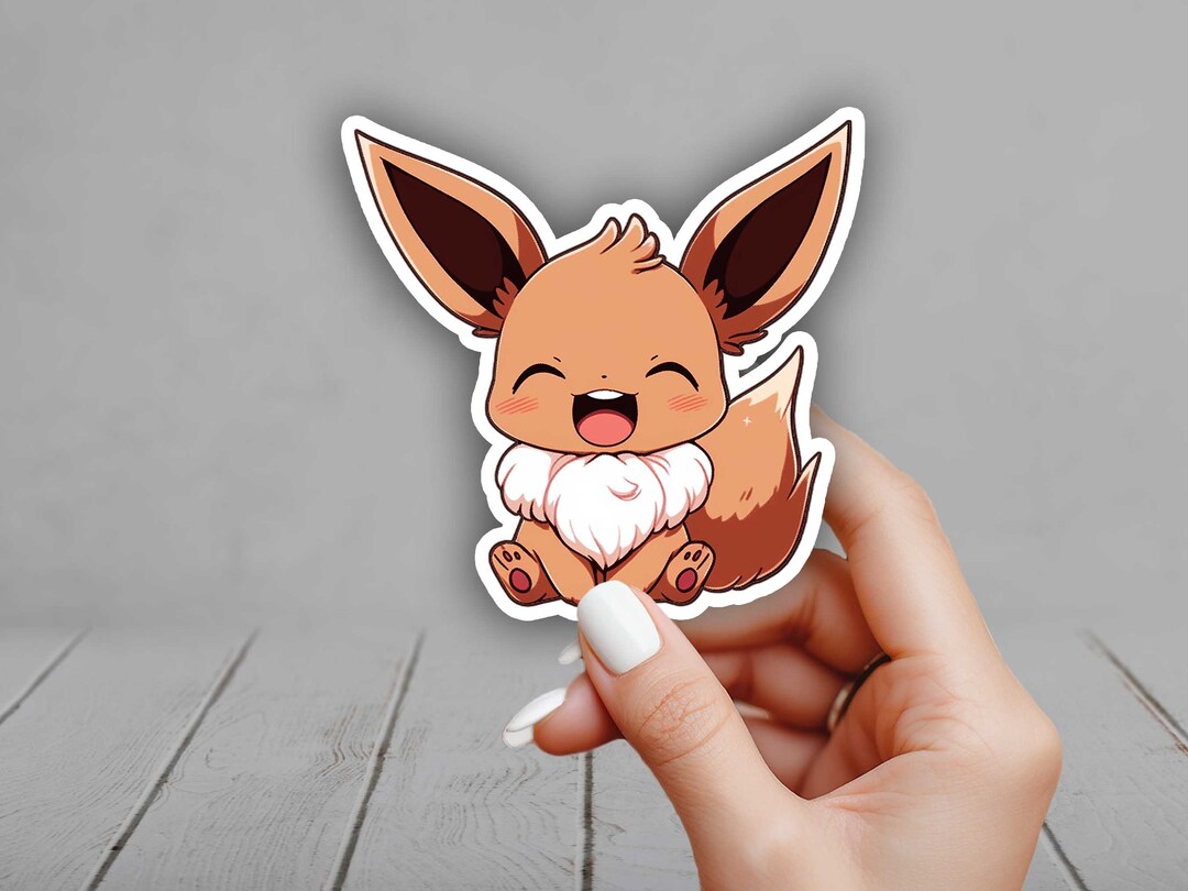 Cute Baby Eevee Pokemon Sticker Gen 1 Laptop, Planners, Journaling ...