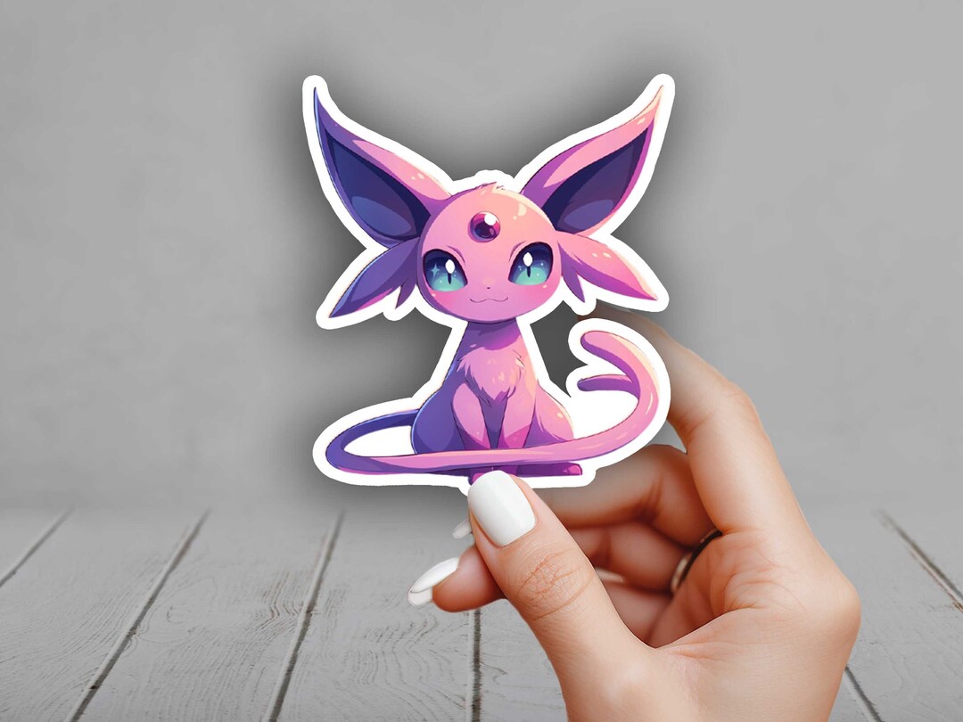 Cute Espeon Pokemon Sticker - Laptop, Planners, Journaling, Hydroflask ...