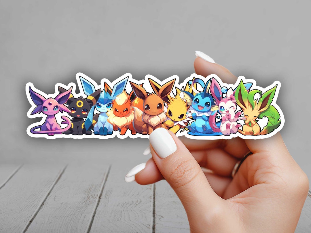 Cute Eeveelutions Pokemon Sticker - Laptop, Planners, Journaling, Car ...