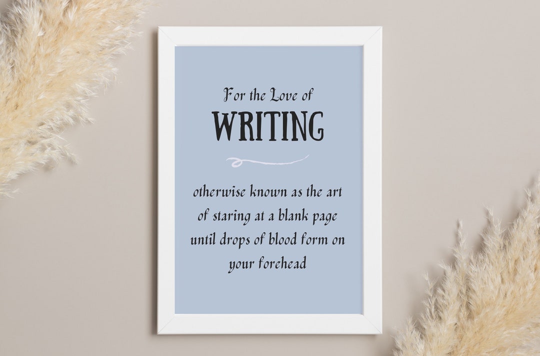 Writing Poster Digital Download, Printable Wall Art, JPG Sign, Office ...