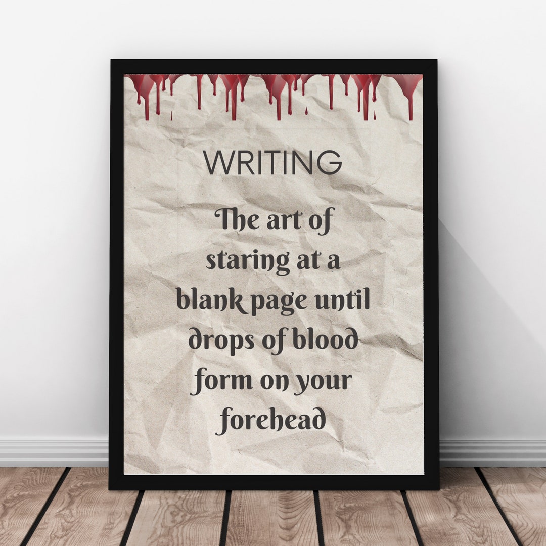 Writing Poster Digital Download, Printable Wall Art, Office Decor, Gift ...