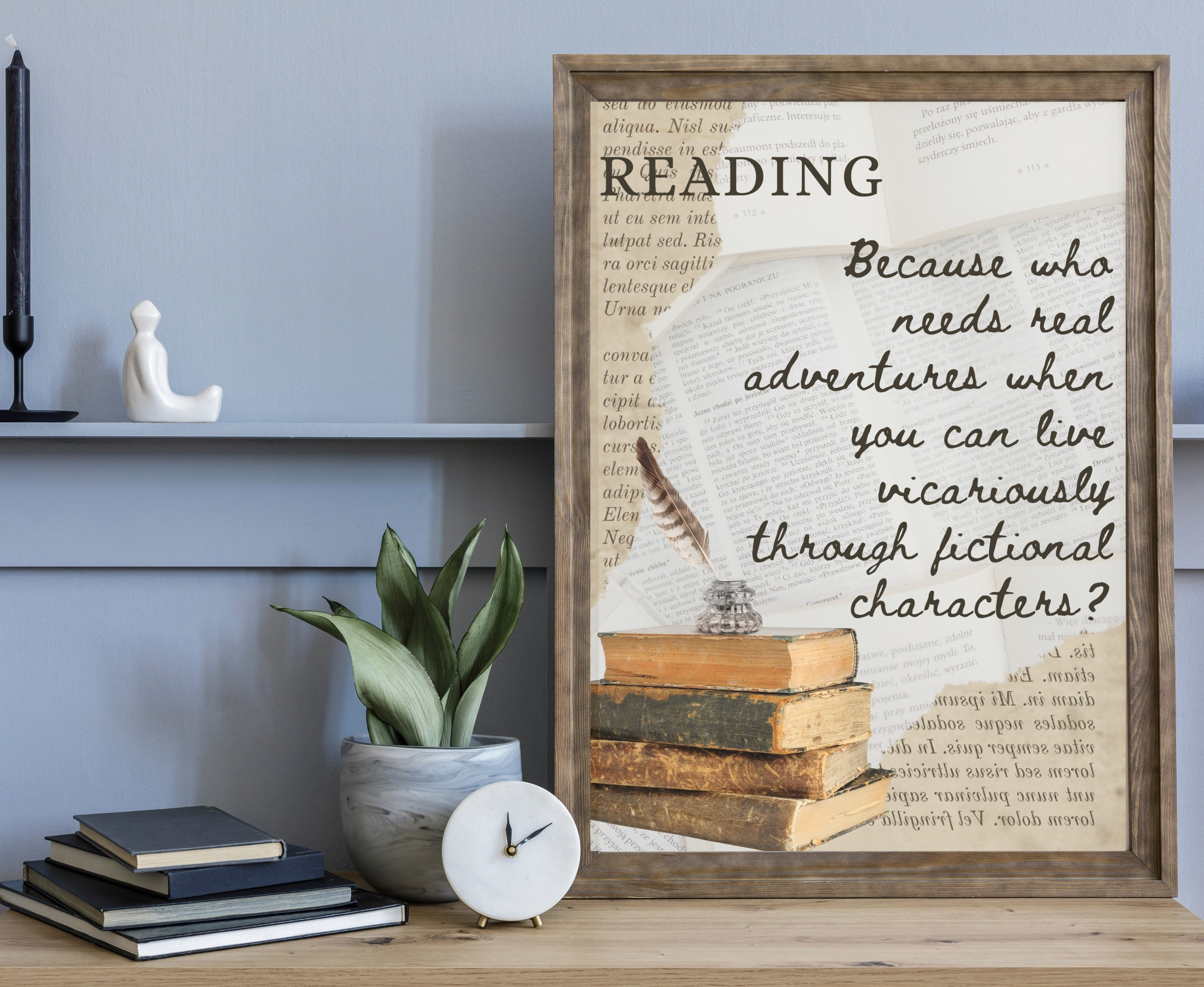 Reading Poster Digital Download, Printable Wall Art, JPG Sign, Office ...