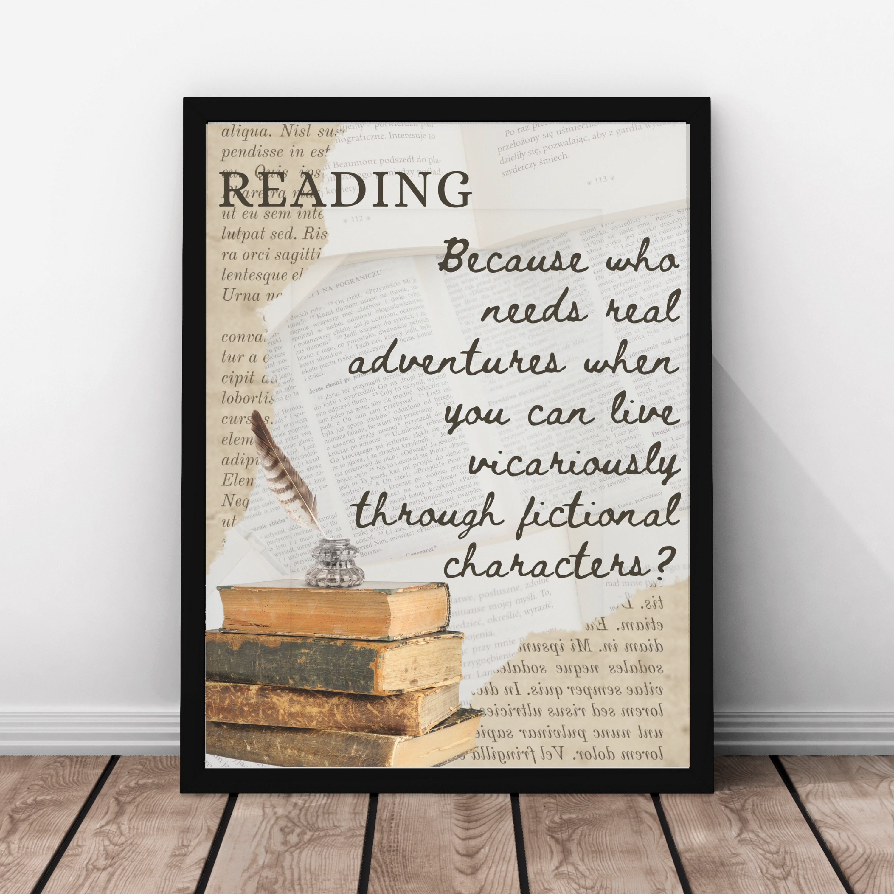Reading Poster Digital Download, Printable Wall Art, JPG Sign, Office ...