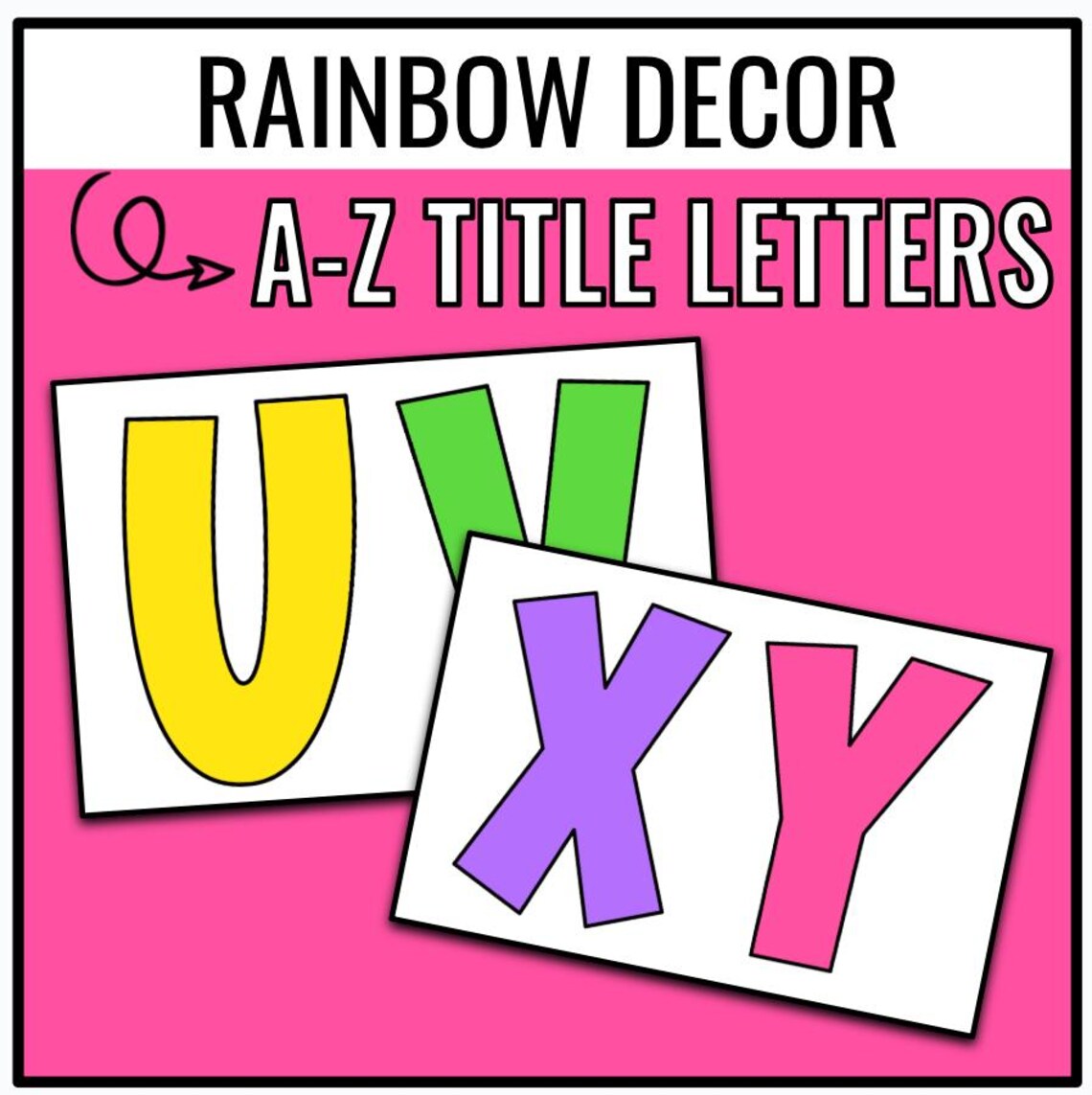 Rainbow Alphabet Bulletin Board Letters - Etsy