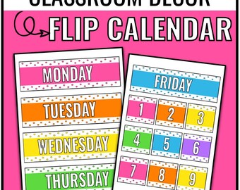 Classroom Flip Calendar, Classroom Decor, Printable, Succulent - Etsy
