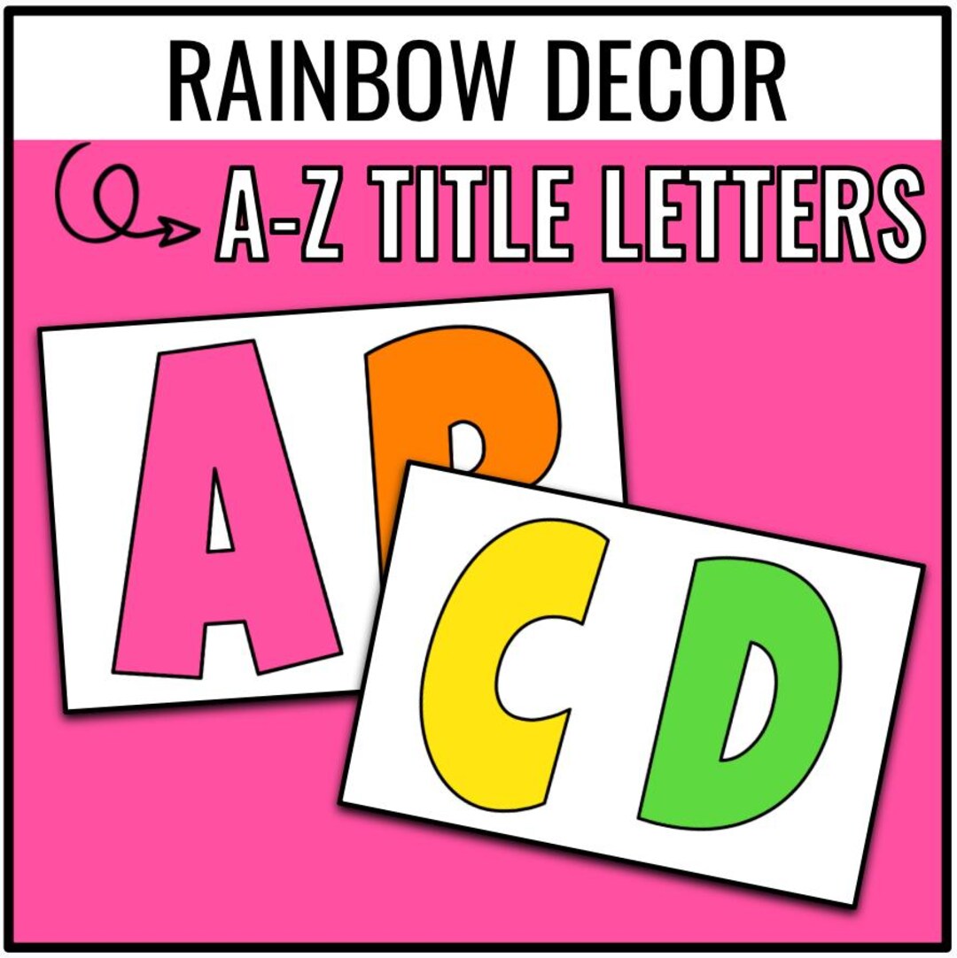 Rainbow Alphabet Bulletin Board Letters - Etsy