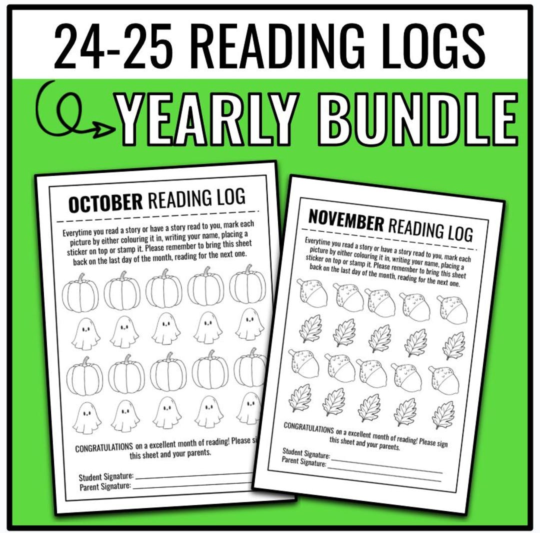 Year Long Reading Logs Bundle - Etsy