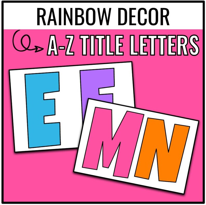 Rainbow Alphabet Bulletin Board Letters - Etsy