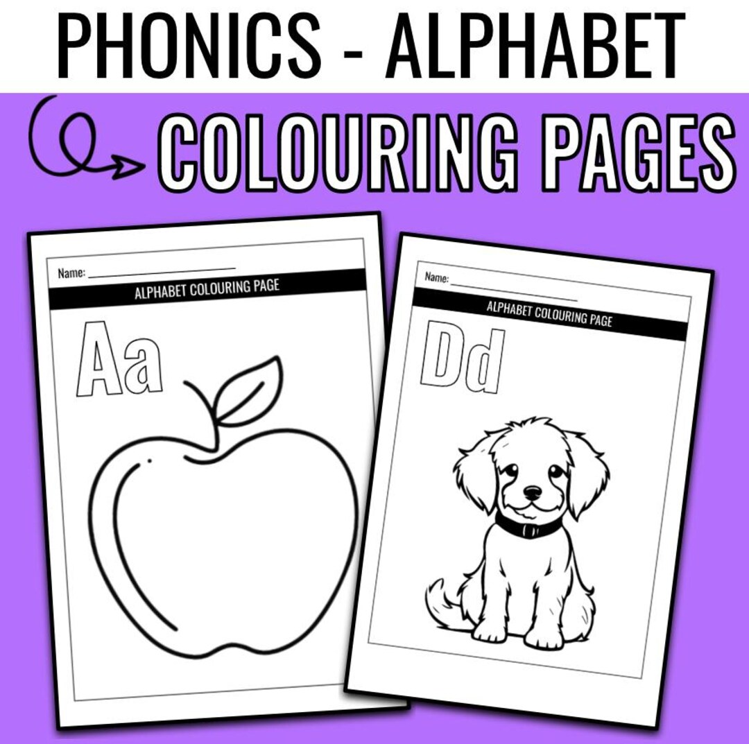 Alphabet Colouring Book Digital Colouring Book - Etsy