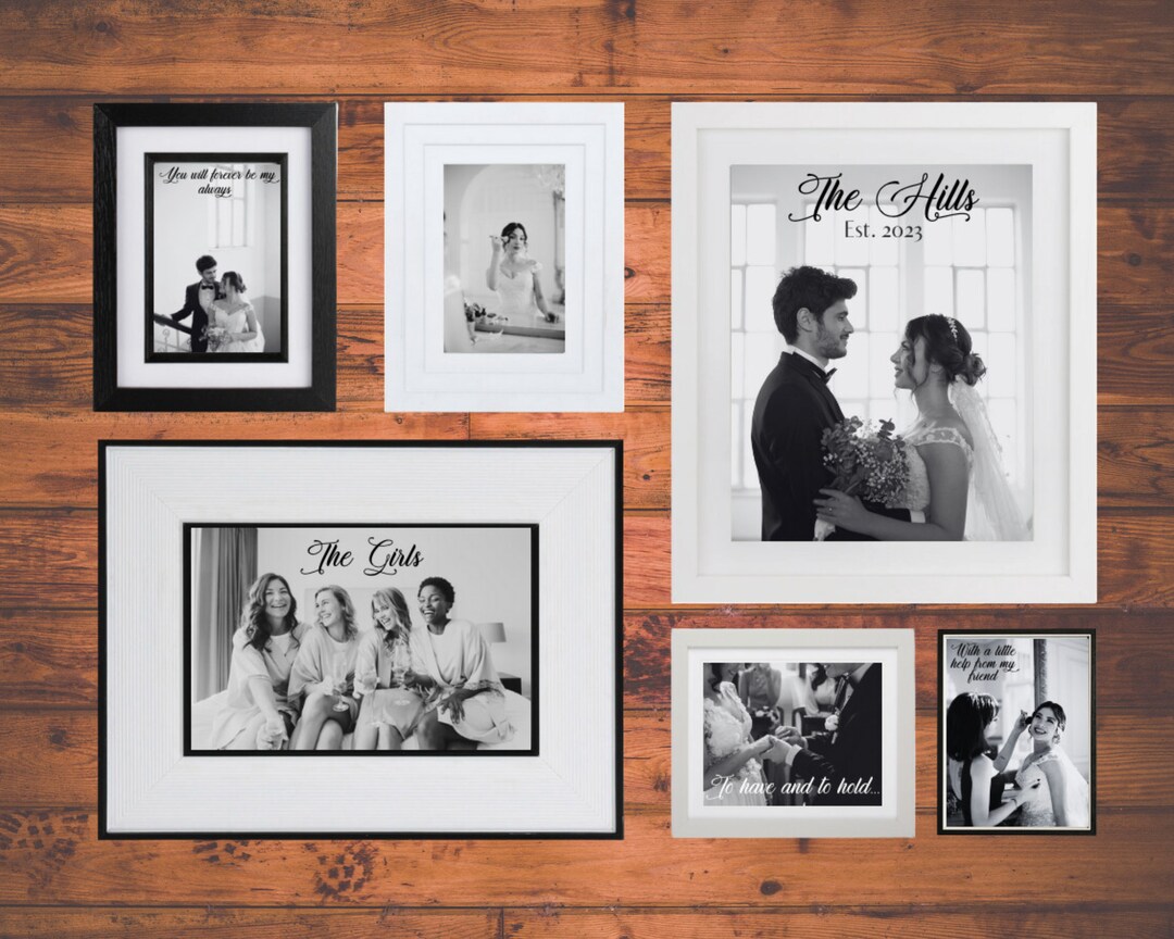 Modern Black and White Effect Personalised Picture Frame - Customisable ...