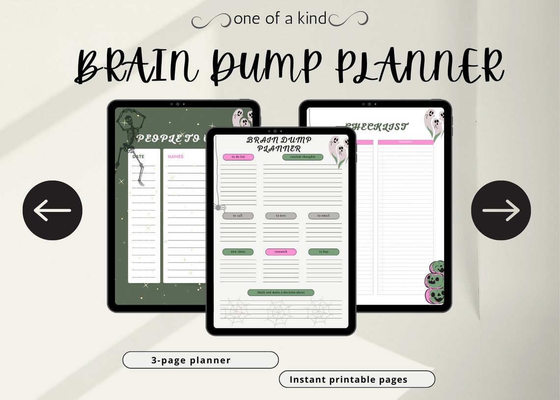 Brain Dump Template, DIGITAL PLANNER, to Do List Printable, ADHD Daily ...