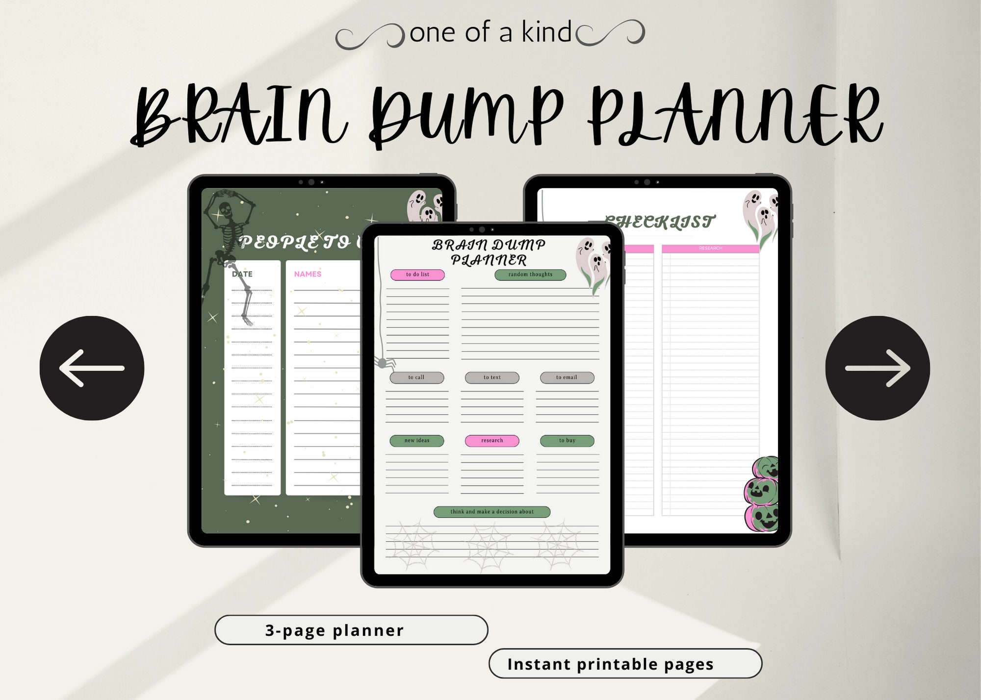 Brain Dump Template, DIGITAL PLANNER, to Do List Printable, ADHD Daily ...