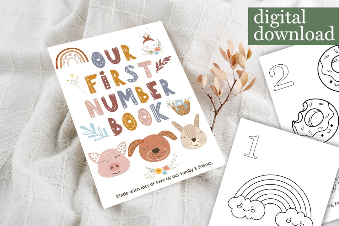 Number Book 1-12 – Counting & Coloring Activity (digital Download) - Etsy