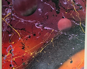 Original Painting, Splatter Painting, Watercolor Splatter, Purple ...