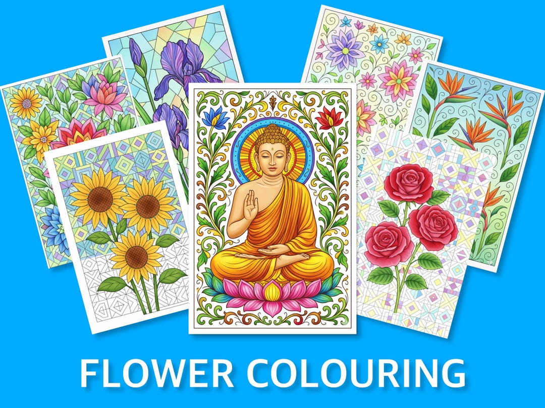 Printable Flower & Pattern Colouring Book PDF | Adult Mindfulness Art ...