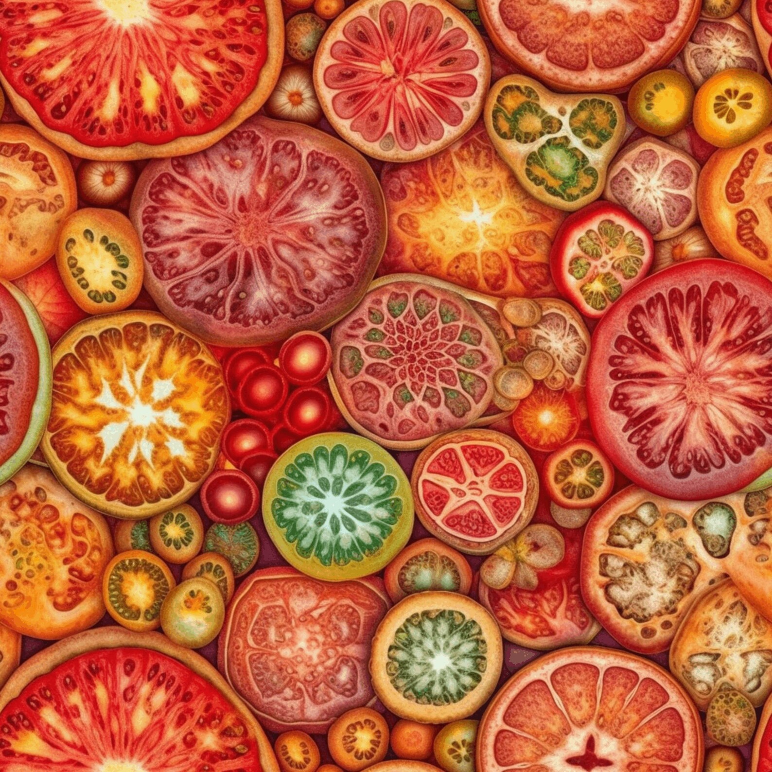 Tomato Lover Cross Section of Tomato Seamless Pattern - Etsy