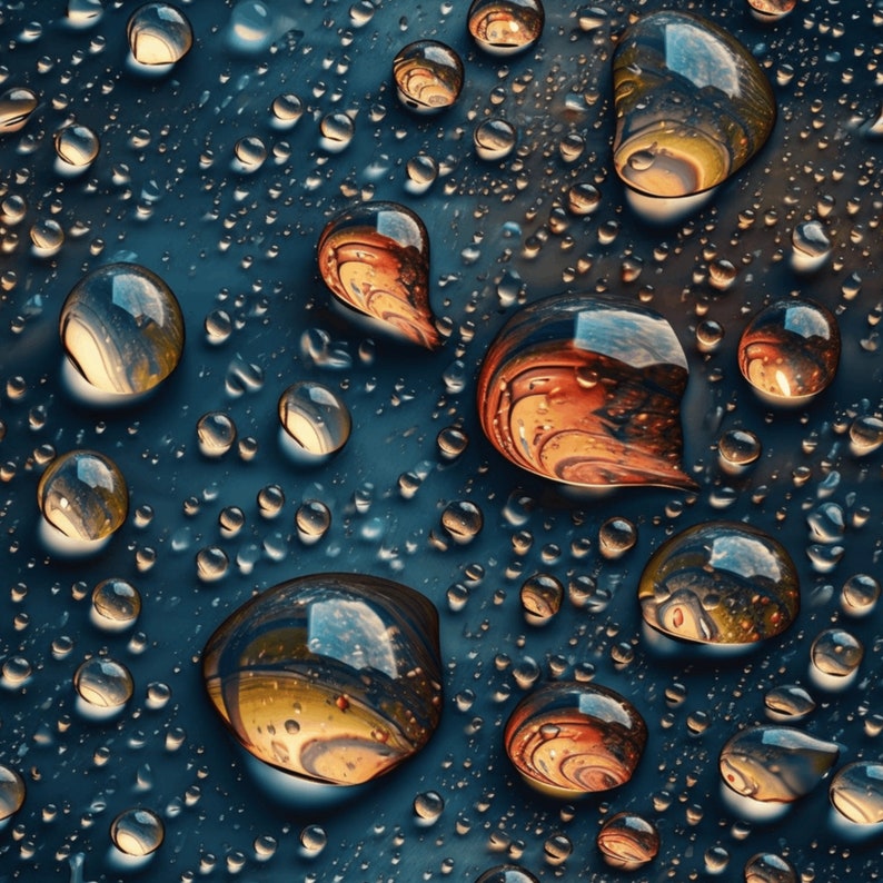 Tranquil Rain Hyper Realism Seamless Pattern - Etsy