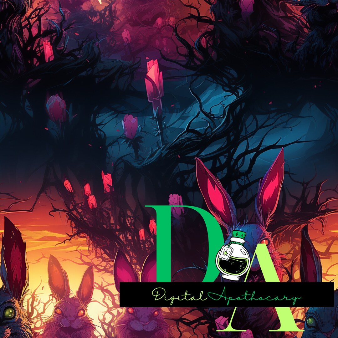 Neon Rabbits Zombie Rabbits Horror Neon Glowing Halloween - Etsy