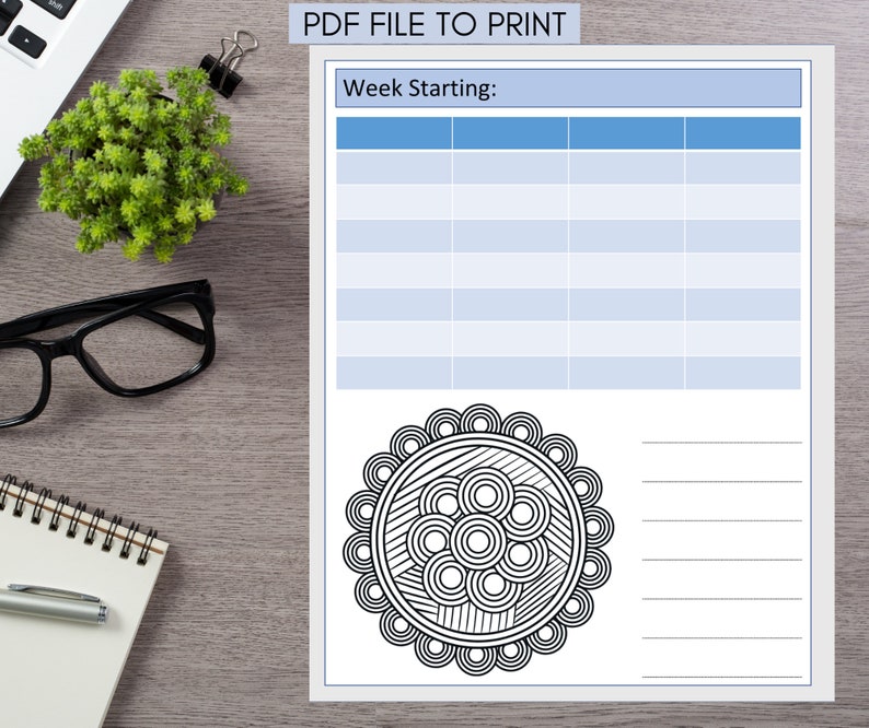 Printable Weekly Planner With Mandala Design - Stay Organized and ...